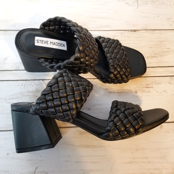 Steve Madden | Shoes | Steve Madden Daphnee Braided Mule Heel Sandals ...